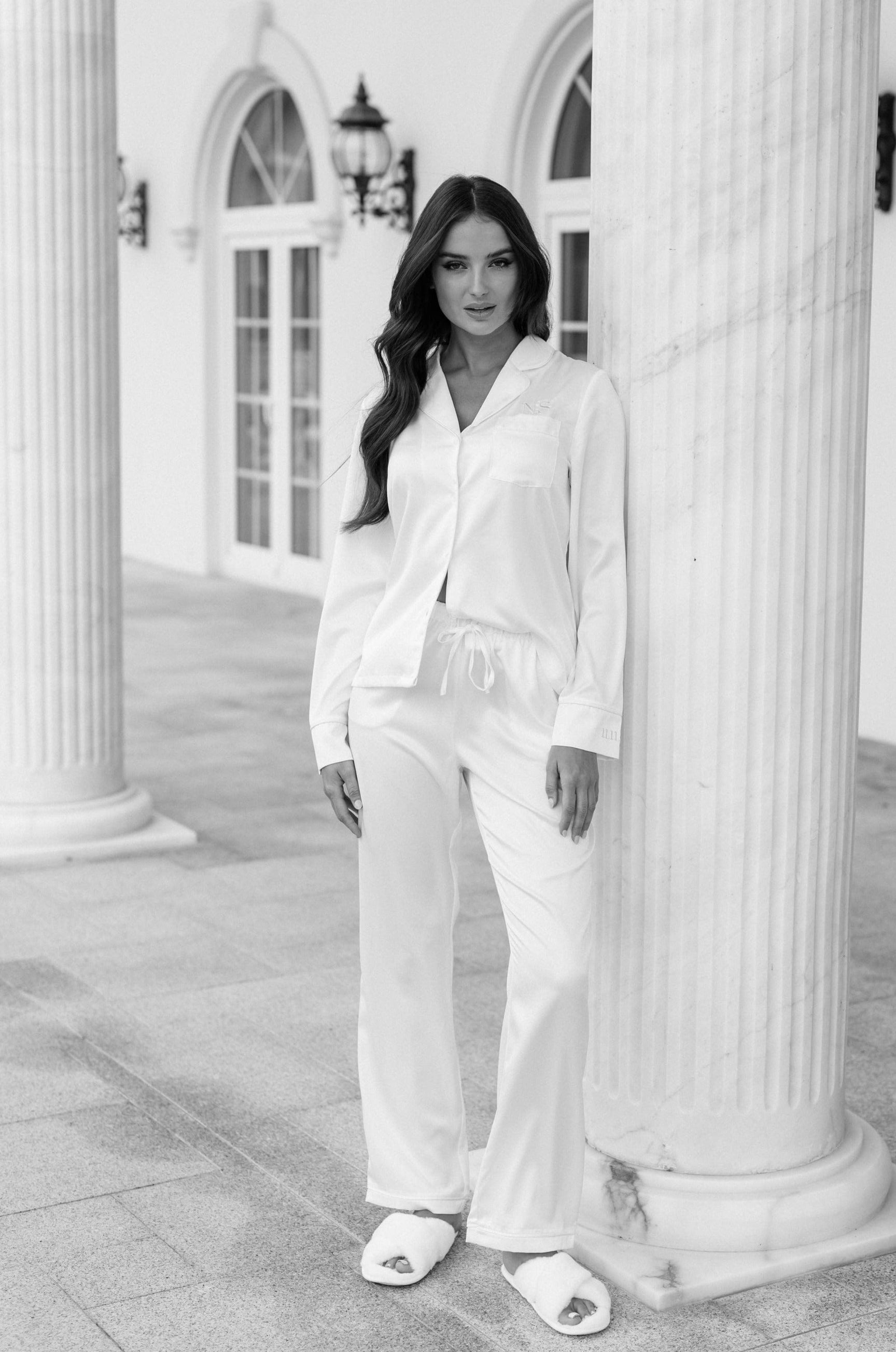 Blanche Long Satin PJ Set – Lerose USA